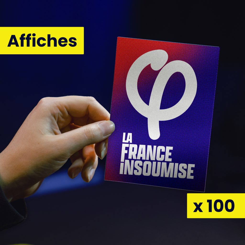 100 Autocollants - LFI - Logo Phi - Matériel Action Populaire